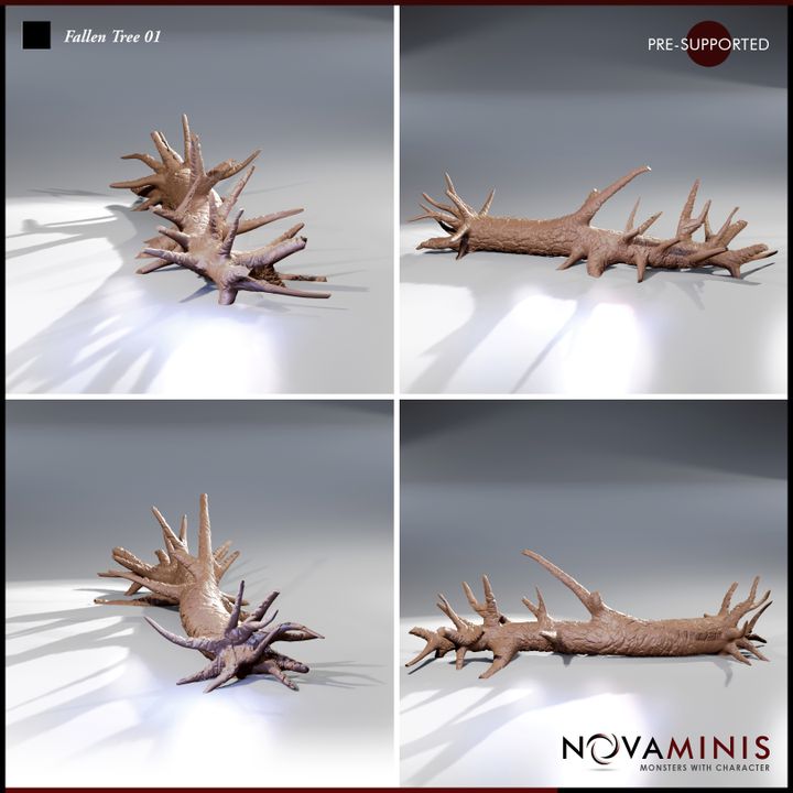 3D Printable Fallen Tree 01 by NOVAMINIS